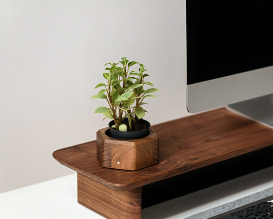 Wood Monitor Stand with shelf (Classic Design) – TheHrdwood