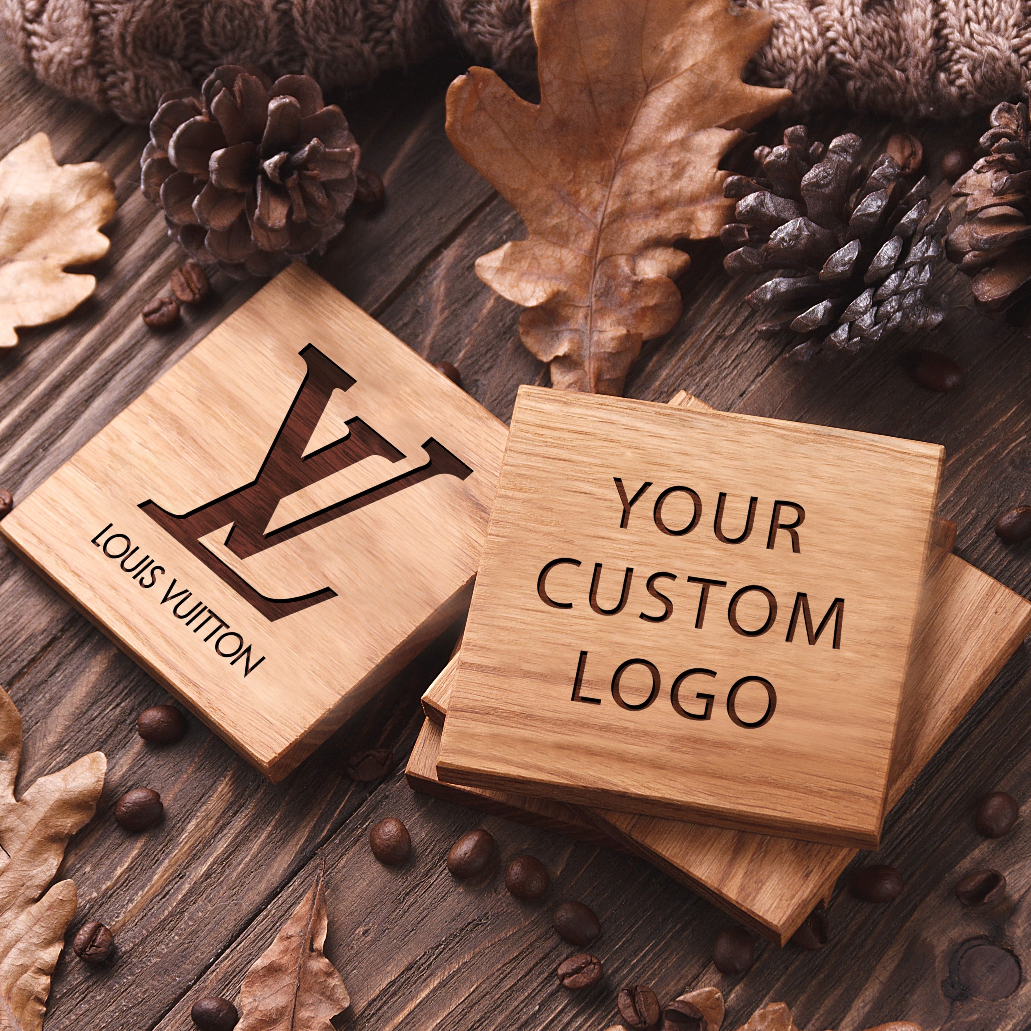 Custom logo coasters – TheHrdwood