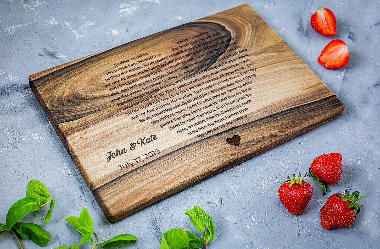 Engraved Wedding Song - custom cutting board – TheHrdwood